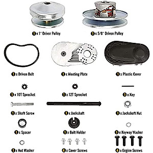 VEVOR Torque Converter 4-7HP Go Kart Clutch 1Inch Replaces Comet TAV2 Manco 10T 40 or 41 and 12T 35 Chain Drive Belt (1" 10T 40/41and 12T 35 Chain)