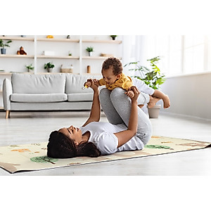 Easy Baby Nontoxic Foam Play Mat for Babies and Toddlers | Foldable, Washable, and Waterproof Playmat | Large 77" x 59" (Woodland Friends Pattern)