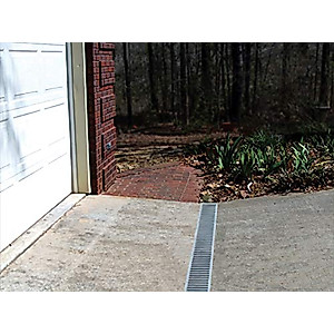 NDS Pro Series Drain Kit 5-1/2 in. X 39-3/8 in. Deep Profile Channel, Galv. Steel Grates, End Caps/Outlet, 5 in, Gray