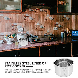 Zerodeko Power Cooker Replacement Inner Pot Non-Stick Interior Stainless Steel Inner Cooking Pot Pressure Cooker Inner Pot for Power Pressure Cooker Rice Cooker 4L