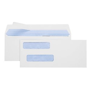 Office Deed 500#8 Double Window Check Envelopes SELF SEAL, Adhesive Tinted Security Envelopes for Quickbooks Checks, Business Checks - 3 5/8" x 8 11/16", (Not for Invoices)