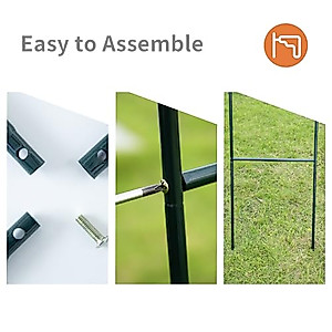 Mr.Ton Garden Arch Trellis for Climbing Plants Outdoor, Metal 7.8ft Wide Arbor Arches for Raised Beds, Arched Pergola for Garden Wedding Decoration, Green