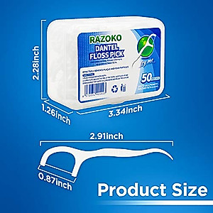 Dental Floss Picks High Toughness Professional Toothpicks Sticks 6-Pack(300pcs) with Portable Case and Dental Picks Perfect for Family,Hotel,Travel