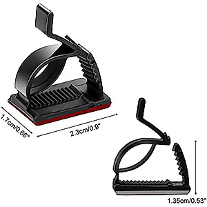 SOULWIT 50Pcs Adjustable Cable Management Clips, Adhesive Cable Organizers Sticky Wire Clips Cord Holder for TV PC Ethernet Cable Under Desk Wall Home Office