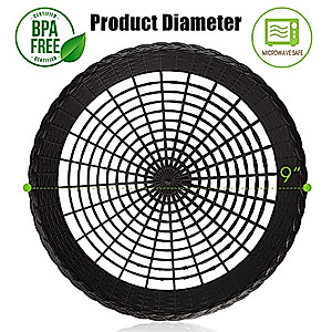 TPGSW 6 Pack Paper Plate Holder in Black/White, 9 Inch Reusable Plastic Paper Plate Holders Home Cabinet Organizers for BBQ Outdoor Cooking Picnic (Black, 6)