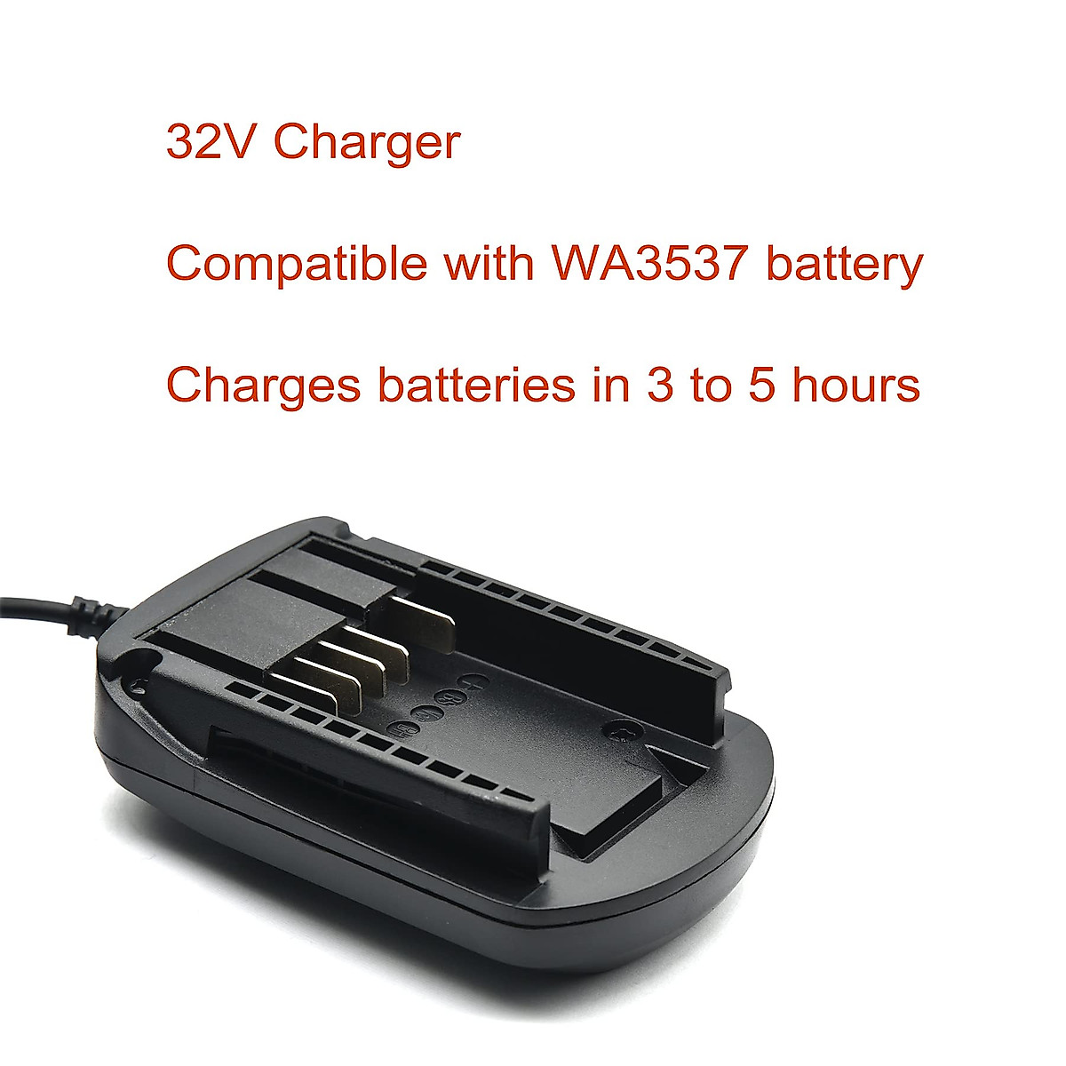 WETOOLPLUS WA3740 32-Volt Lithium-Ion Battery Charger for Worx WA3537 Lithium Ion Batteries
