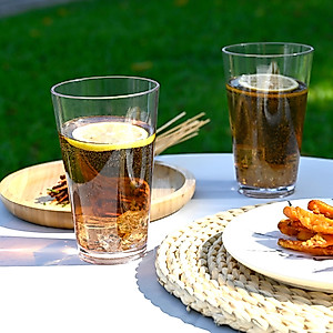 WEXINHAO Clear Drinking Glasses - Unbreakable Acrylic Glasses Drinkware 18 oz set of 6 - BPA Free Dishwasher Safe Reusable Plastic Cups for Kitchen Party Outdoor (Look Like Glass)