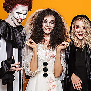 Acrylic Black Pompom Balls Halloween Costume Pom Poms Fluffy Black Pompoms Large Crafts Pom Balls Fuzzy Soft Pom Pom Balls for DIY Crafts Halloween Costume Decorations, 2 Inch (30)