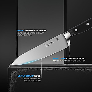 ZHANG XIAO QUAN Chinese Cleaver Chef Knife Kitchen Meat Cleaver - 9" Stainless Steel Chopping Knife for Meat Cutting - Safe Non-stick Coating Blade - Full Tang Anti-Slip Pear Wooden Handle