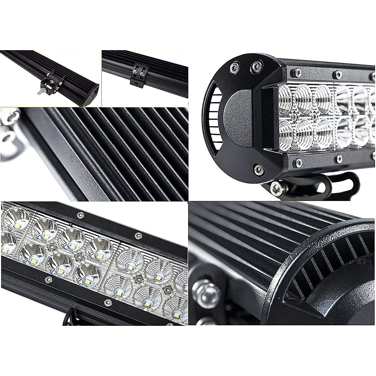 TURBO SII 12 Inch LED Light Bar Spot Flood Combo Beam 180W Double Row Light Bar Off Road Driving Led Work Lights for UTV ATV Truck Boat Waterproof