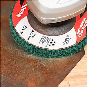 NuoDunco 10Pcs 180 & 320 Grit Scour Flap Disc 4 1/2 Inch Angle Grinder Attachment for Metal Wood Scuff Grinding Sanding Discs Scouring Pad Polishing Wheel Paint Rust Remover