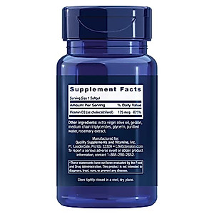 Life Extension Vitamin D3 125 Mcg (5000 Iu) – Promotes Bone Health, Brain Health And Immune Function – Non-gmo – Gluten-free – 1 Daily – 60 Softgels