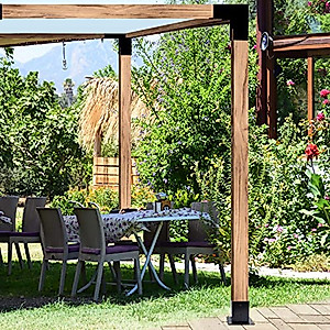 Stainless Steel Woodwork Pergola Kit - 3-Way Right Angle Corner Bracket 4x4 Metal Pergola Brackets DIY KIT - Gazebo Wood Kit Post Base Bracket Anchors Supplied by IWONGO