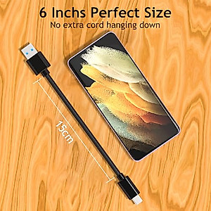 USB A to USB C 3.1/3.2 Gen 2 Cable 10Gbps Data Transfer (6inch/0.5FT), Short USB C SSD Cable with 60W QC 3.0 Fast Charging, Spare Cable for Samsung T7, SanDisk Extreme Portable SSD, Crucial X8, WD