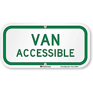 SmartSign 6 x 12 inch Van Accessible Metal Sign, 63 mil Aluminum, 3M Engineer Grade Reflective Material, Green on White