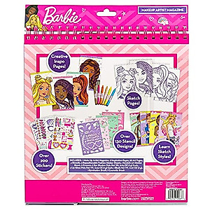 Horizon Group USA Barbie Makeup Artist Magazine, Create Your Own Hair & Makeup Looks Using 130+ Stencils, 180+ Stickers, Crayons, Pretend Makeup & More
