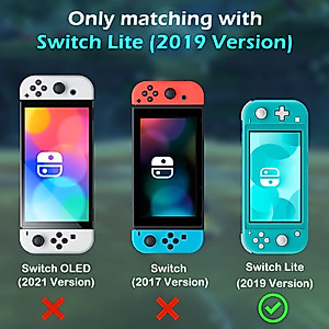 DLseego Flash Pika Switch Lite Protective Case Cool Soft TPU Shell Shockproof Scratch Resistant Cover Joy Con Japanese Amine Skin with 2PCS Lovely Cartoon Thumb Grips Caps for Switch 2019 - Black