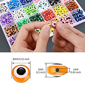 24 Style 800 pcs Evil Eye Beads, Evil Eye Beads for Jewelry Making, Evil Eye Charms with 1mm Hole