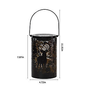 Christmas Decorations Solar Lantern Outdoor Hollow-Out Elk Solar Outdoor Lights Garden Lights Waterproof Decorative Lights for Yard Landscape Lighting Solar Spot Lights Outdoor Christmas Gifts