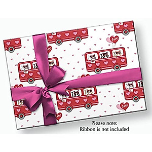 Stesha Party Valentines Day Wrapping Paper Gift Wrap - Folded Flat 30 x 20 Inch (3 Sheets)