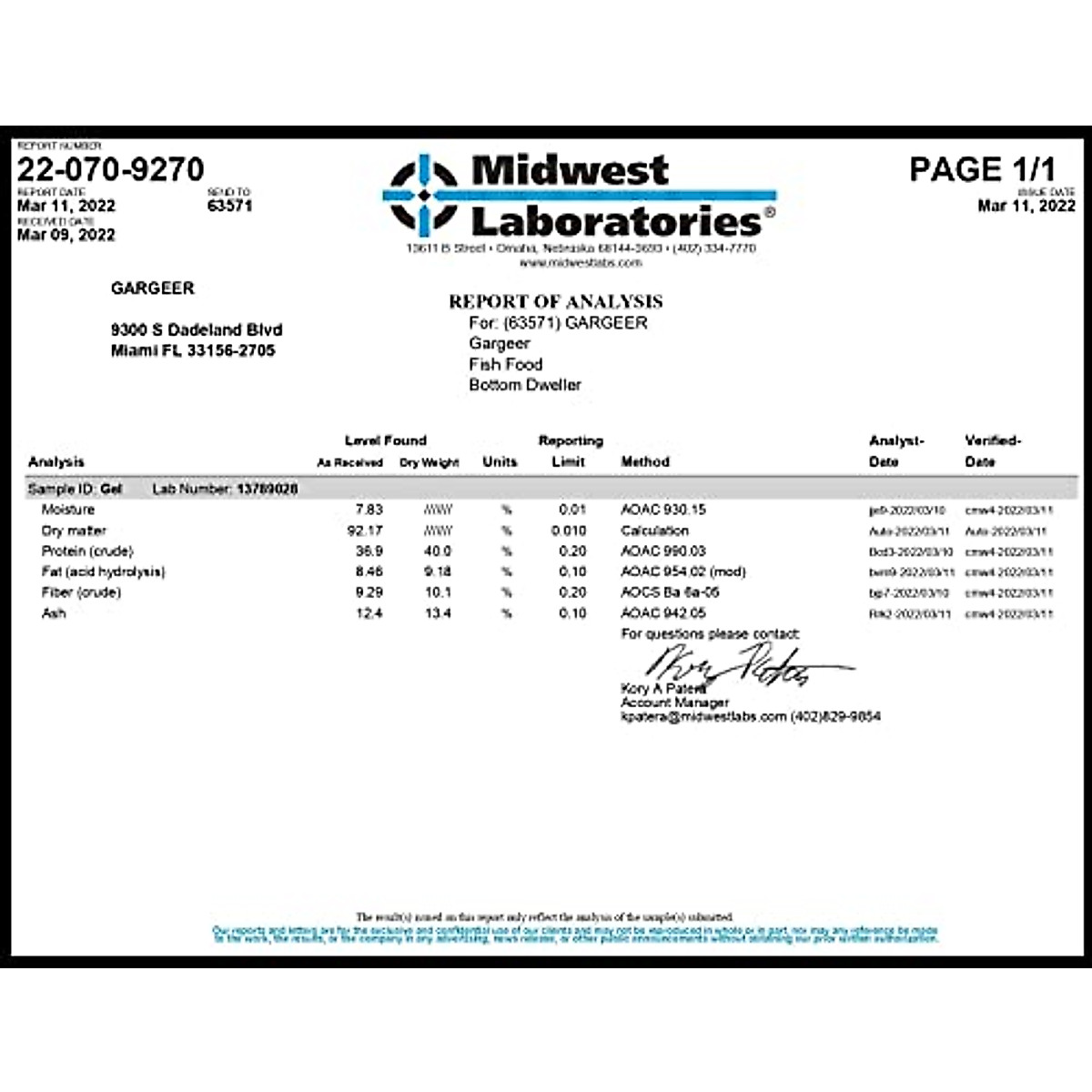 Gargeer 3oz Bottom Dweller Fish Food for Advanced Breeders. Complete Bottom Dweller Gel Diet for Both Juveniles & Adults. Made in The USA Using Premium Ingredients, Ocean Nutrition Gourmet Formula