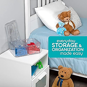 Richards Homewares Plastic Storage Containers with Lids for Organizing - 1 Large and 2 Medium Bins - Clear Box for Closet, Kitchen, Pantry, Garage, Toys and Shoes