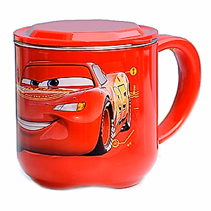 Everyday Delights Disney Cars Lightning McQueen ABS Stainless Steel Cup with Lid, 250ml, Red