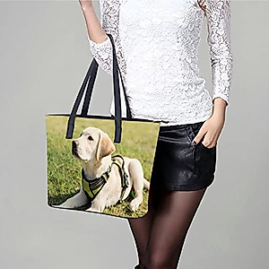 Womens Handbag Labrador Dog Leather Tote Bag Top Handle Satchel Bags For Lady
