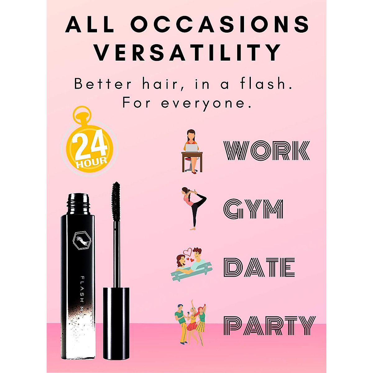 Anti Frizz Hair Flyaway Tamer Hair Mascara Flyaway Hair Stick - Hair Finishing Stick - Baby Hair Brush - Edge Brush for Baby Hair Frizzy Hair Products Glue Spray Hair Wax Stick Hair Gel For Women