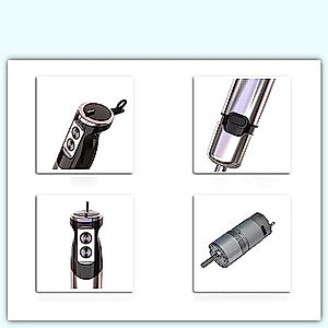 5 in 1 Immersion Hand Blender, 600W Powerful Heavy Duty Motor Stick Blender BPA Free 2 Speed Turbo Boost, Stainless Steel Blades with 600ml Measuring Cup for Kitchen Includes Whisk Attachment