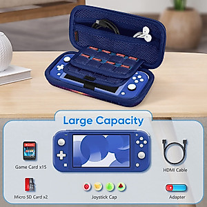Fintie Carrying Case for Nintendo Switch Lite 2019, [Shockproof] Hard Shell Protective Cover Travel Bag w/15 Game Card & 2 Micro SD Card Slots for Switch Lite Console & Accessories, Galaxy