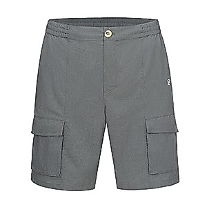 Little Donkey Andy Men's Hiking Cargo Shorts Quick Dry Lightweight Stretch Shorts for Golf Fishing (Grey L)