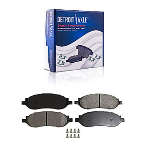 Detroit Axle - Brake Kit for 4WD SRW 2005 2006 2007 Ford F-250 F-350 Super Duty Drilled & Slotted Brake Rotors and Ceramic Brakes Pads Front and Rear Replacement