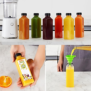 The Buyer Choice 162pcs 16oz Plastic juice containers with lids Bulk Reusable juice Bottles for juicing with Black Tamper Evident Lids, Disposable Empty Clear Bulk Beverage Containers for smoothies