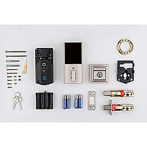 Kwikset 99250-206 Kevo Contemporary Touch-to-Open Bluetooth Smart Square Door Lock Deadbolt Featuring SmartKey Security, Satin Nickel