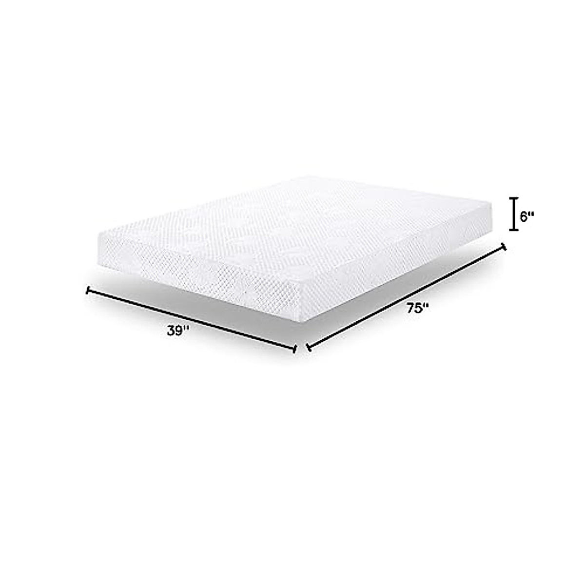 PrimaSleep 6 inch Smooth Top Foam Mattress,Memory Foam,Bed in Box,Twin