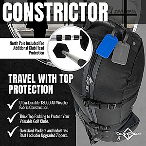 CaddyDaddy Golf CDYCON2GP Constrictor Grey with North Pole Golf Bag Travel Cover, Black/Grey