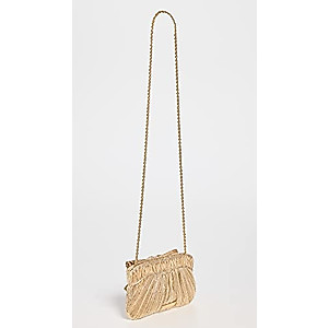 Loeffler Randall Women's Rochelle Pleated Frame Clutch W/Bow, Gold, One Size