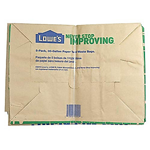 Lowe's 30 Gallon Heavy Duty Brown Paper Lawn and Refuse Bags for Home and Garden (10 Count), Large (LOWESLL)