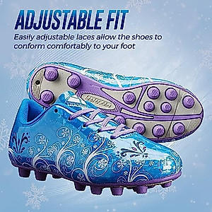 Vizari Frost Outdoor Firm Ground Kids Soccer Cleats | Athletic Football shoes for Boys and Girls | Stylish Outdoor Soccer Shoes Blue/Purple
