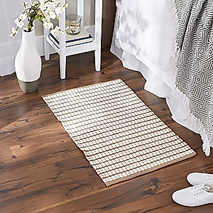 DII Indoor Braided Cotton Area Rug, Handloomed Yarn Dyed Woven, Reversible, 20x31.5, Stone Stripe