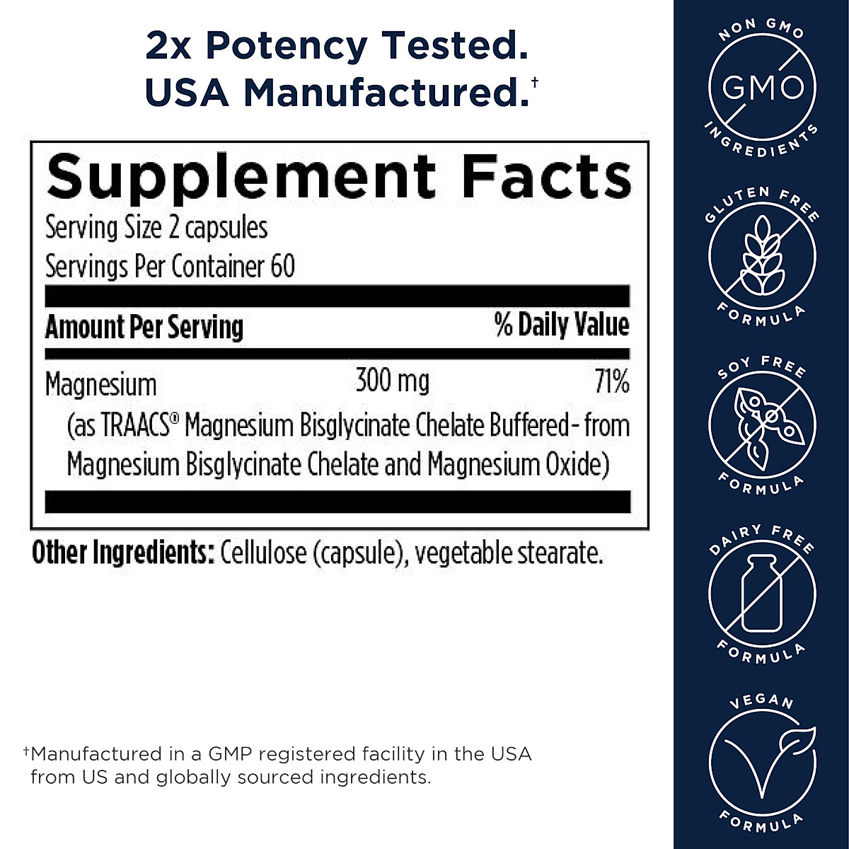 Designs for Health Magnesium Glycinate Complex - Chelated Magnesium Bisglycinate + High Absorption Magnesium Oxide for Heart Health, Immune Support & Bone Strength - Vegan (120 Capsules)