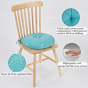 JMGBird Round Outdoor Cushions Set of 4, Round Chair Cushions 15 inch with Ties, Round Seat Cushions for Bistro Chairs