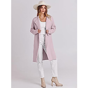 Prinbara Open Front Cardigan for Women Lapel Casual Long Sleeve Knit Sweater Lightweight Trench Coat Jacket 2023 Trendy 7PA21-Taofen-S