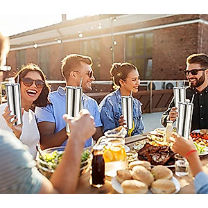 Cosictic 20 Oz Skinny Tumbler Set of 4, Slim Insulated Stainless Steel Travel Tumbler with Lid and Straw, Skinny Water Tumbler for Diy Birthday Gift, Silver