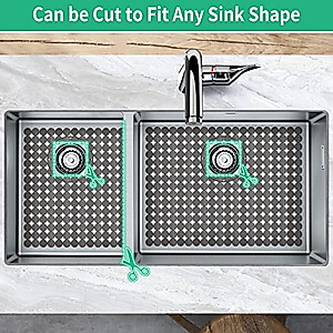Yolife Sink Protectors for Kitchen Sink, 2 Pack Kitchen Sink Mats for Stainless Steel Sink/Ceramic Sinks, Dishes and Glassware, Sink Mats for Bottom of Kitchen Sink, Cuttable,11.8x15.8"(Gray, 2 Pack)