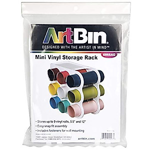 ArtBin 6866AG Mini Vinyl Storage Rack, Organizer up to 9 (5.5") Vinyl Rolls, White, 1 Rack