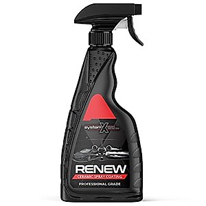 System X Renew Ceramic Spray Coating - Ultra Hydrophobic DIY Ceramic Nano Coat - Super Slick Finish & Feel - Superior to Wax & Polymer Sealants - 9+ months of True SiO2 Paint Protection (16.9 FL OZ)