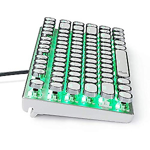 E-YOOSO Z-14 Mechanical Gaming Keyboard 104 Key, Red Switch Full-Size Computer Keyboards, Solid Yellow Backlit Mechanical Keyboard for PC Gamer, Black (Z-88 RedW)