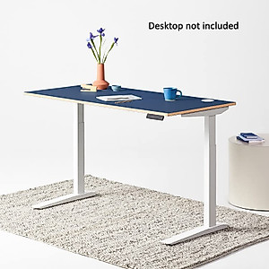 Fully Jarvis Crank-Powered Standing Desk Frame Only - Supports Tops from 48" to 70" Wide and 30" deep (Not Included) - Adjustable Height from 27.5" to 46" Without Top (Silver Frame)